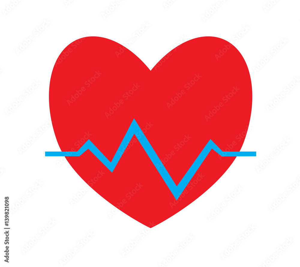 Colorful heart pulse, heartbeat icon vector isolated white background ...