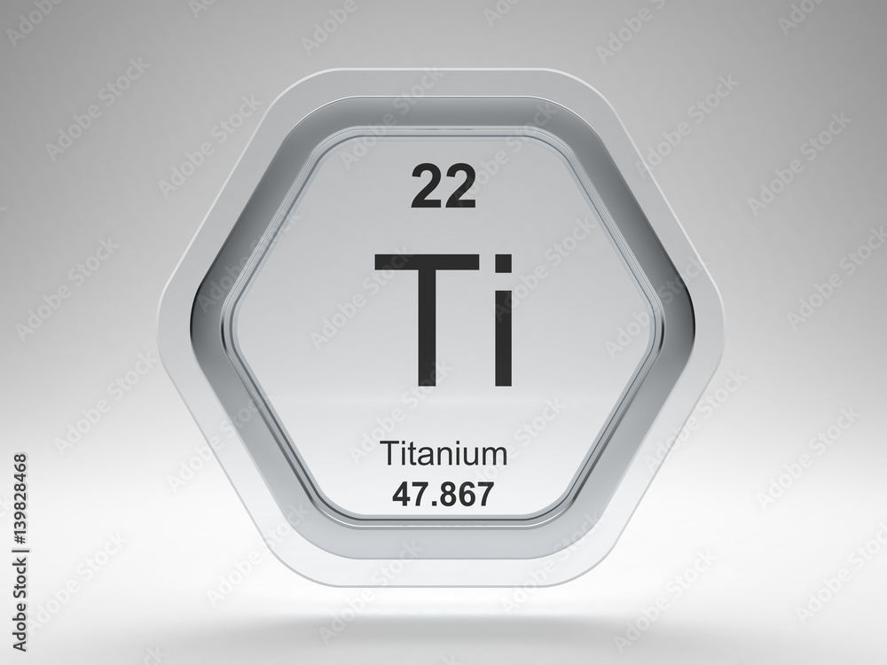Titanium symbol on modern glass and steel icon Stock Illustration ...