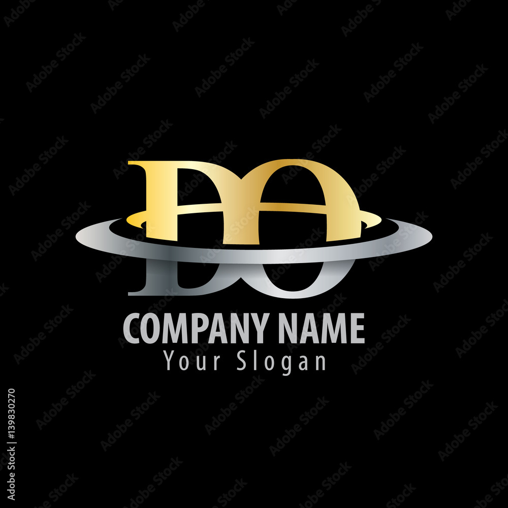 Initial Letter DO With Overlapping Swoosh Circle Logo Stock Vector ...