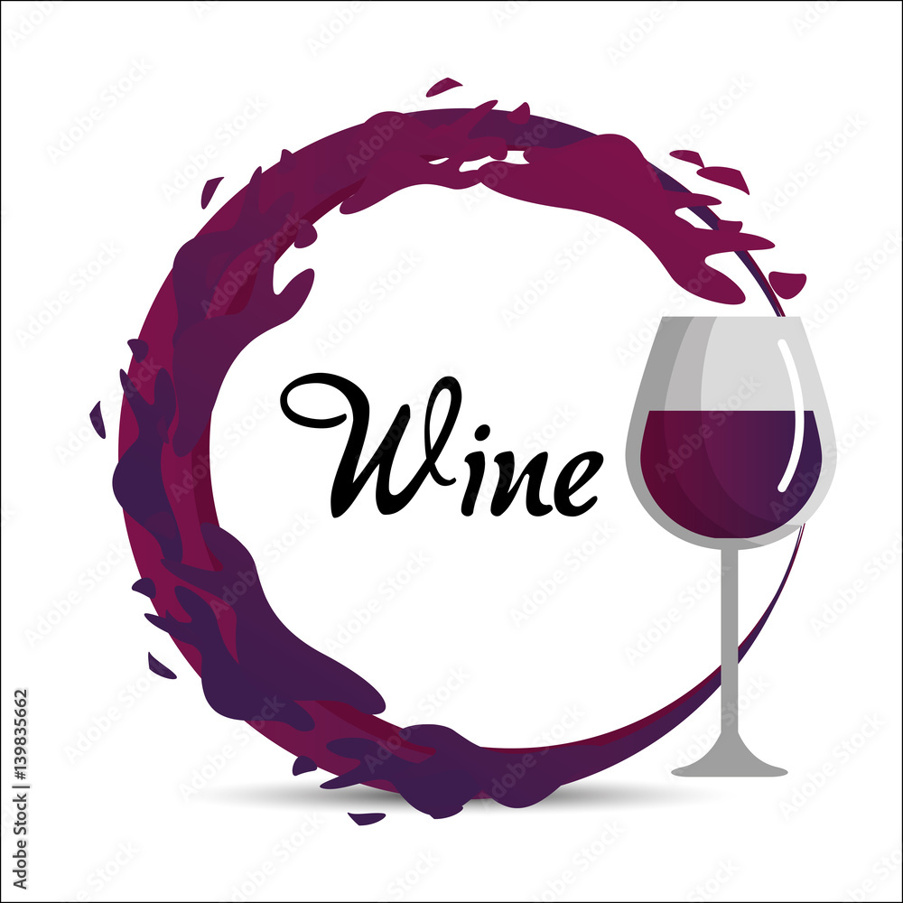 glass splashing with bubble of wine icon Stock Vector | Adobe Stock