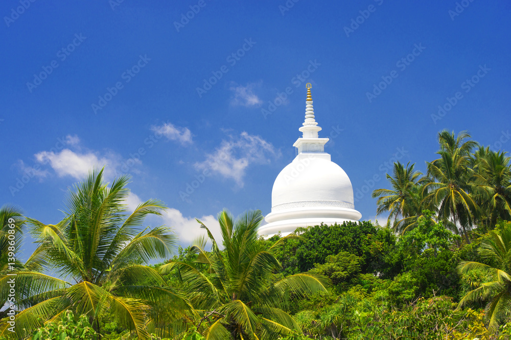 Japanese Peace Pagoda In Rumassala, Sri Lanka. The Japanese Peace ...