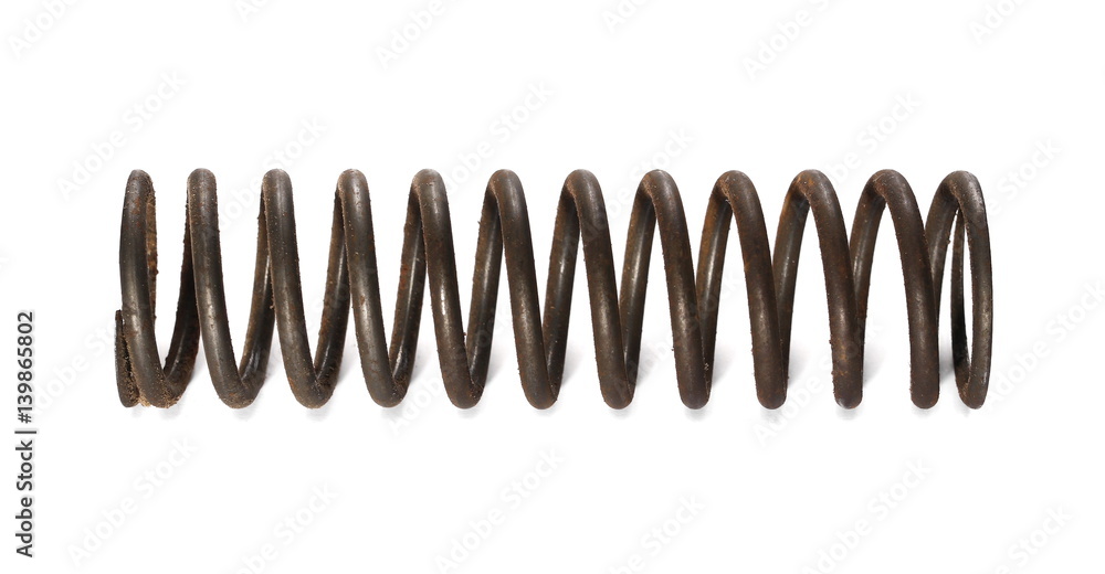 old rusty metal spring isolated on white background Stock Photo | Adobe ...