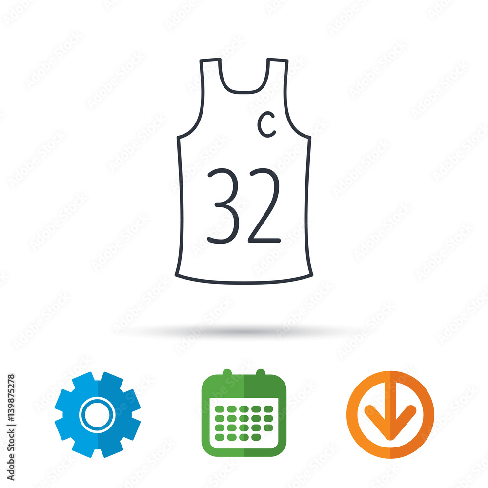 Team captain icon. Basketball shirt sign. Sport clothing symbol ...