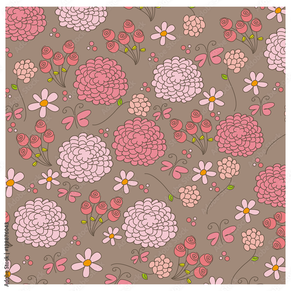 colored flowers background icon, vector illustraction design image ...