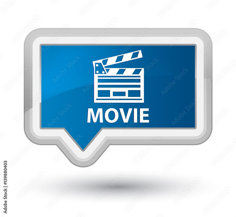 Movie (cinema clip icon) prime blue banner button Stock Illustration ...