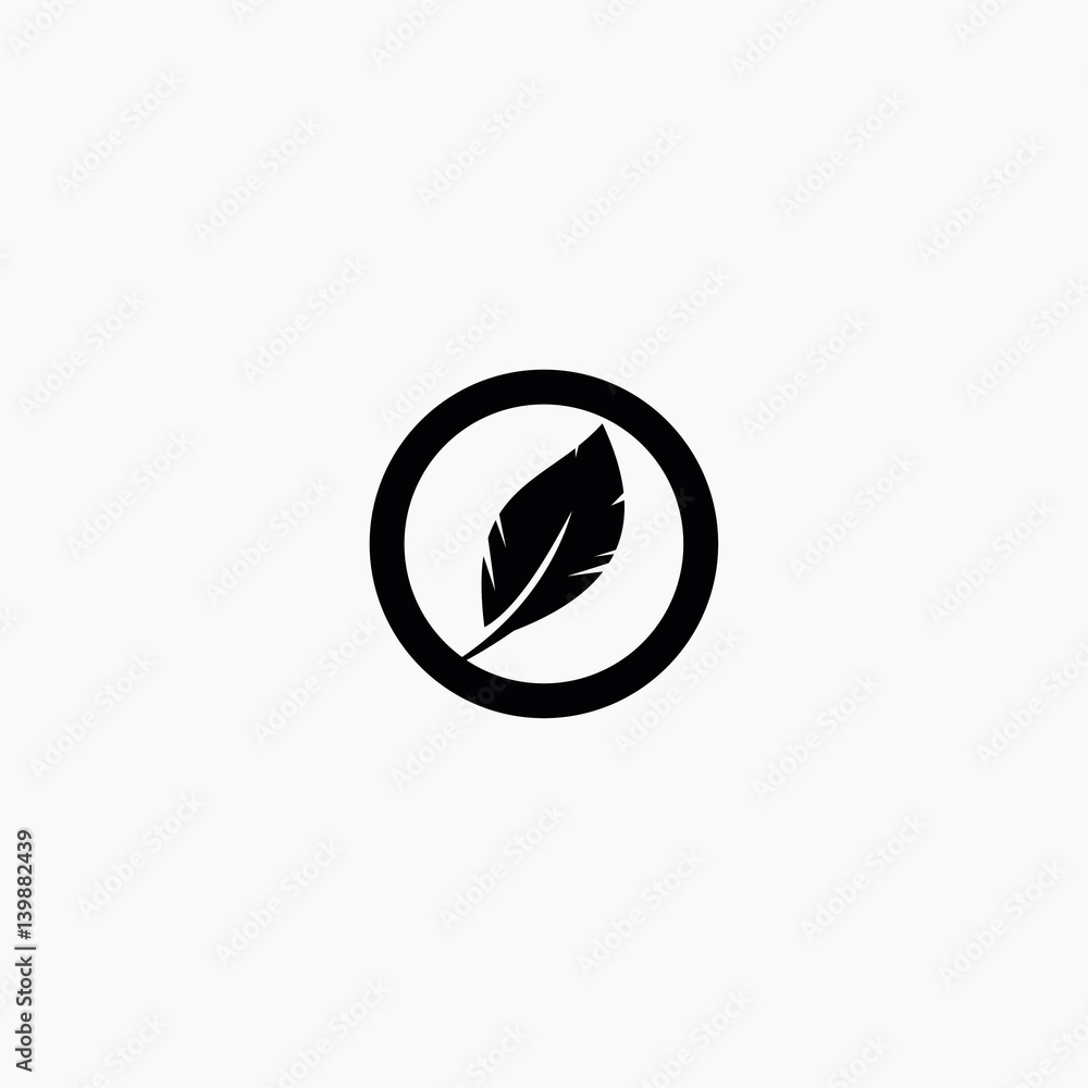 quill logo design, quill stock vector design Stock Vector | Adobe Stock