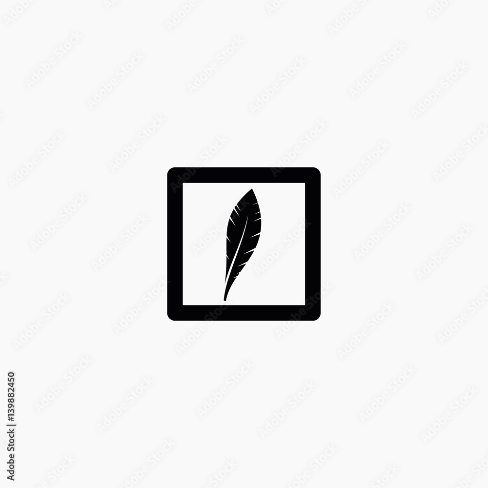quill logo design, quill stock vector design Stock Vector | Adobe Stock