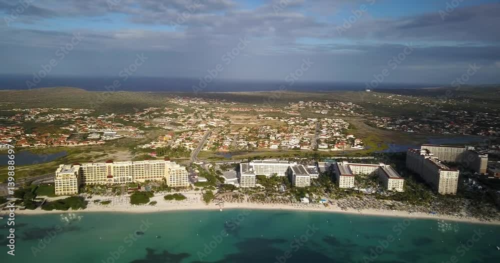 Beach Drone Flyover Aruba Stock Video | Adobe Stock