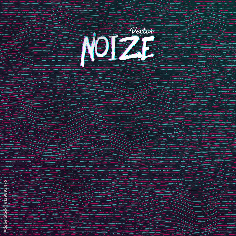 Illustration of Sound Noize Waves. Digital Wave Distortion Graph. Music ...
