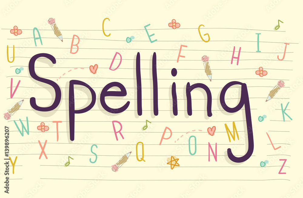 Poster Spelling Letter Doodles Paper – Tableau | Europosters