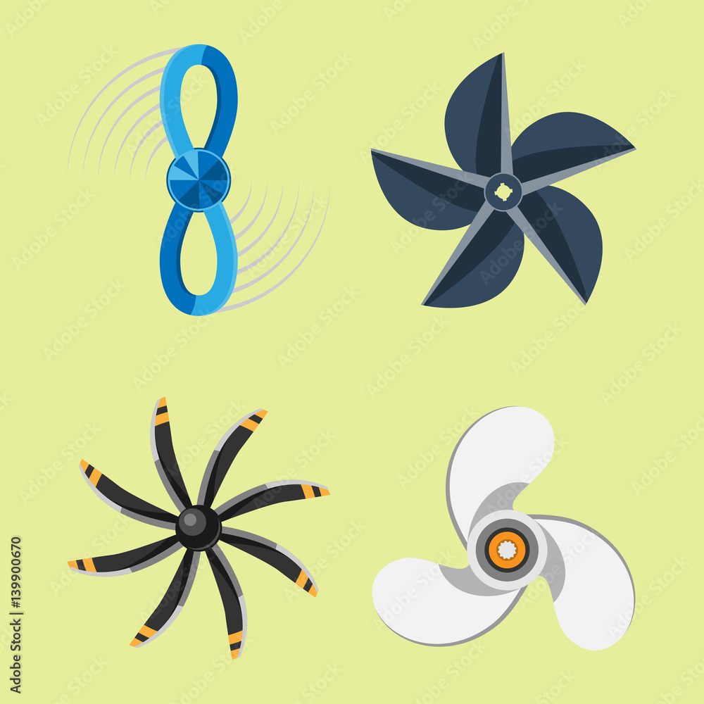 Propeller fan vector illustration fan propeller wind ventilator ...