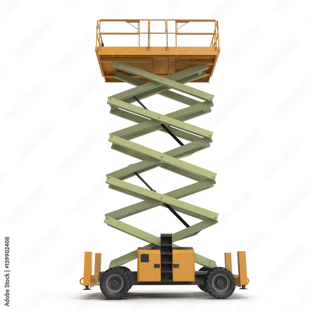 Mobile aerial work platform - Yellow scissor hydraulic self propelled ...