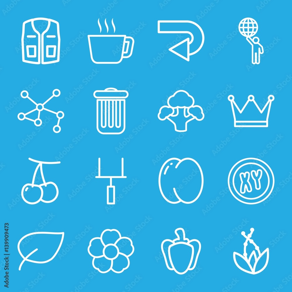 Set of 16 green outline icons Stock Vector | Adobe Stock