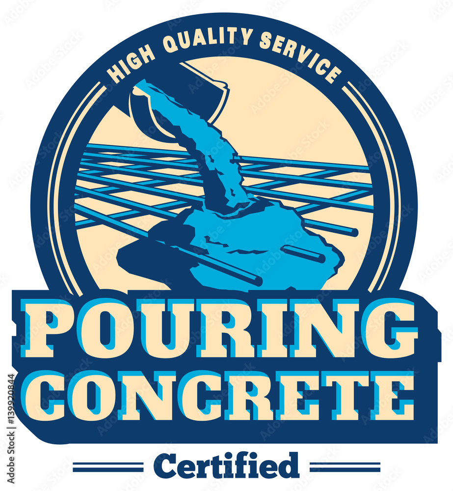 Vector pouring concrete logo Stock Vector | Adobe Stock