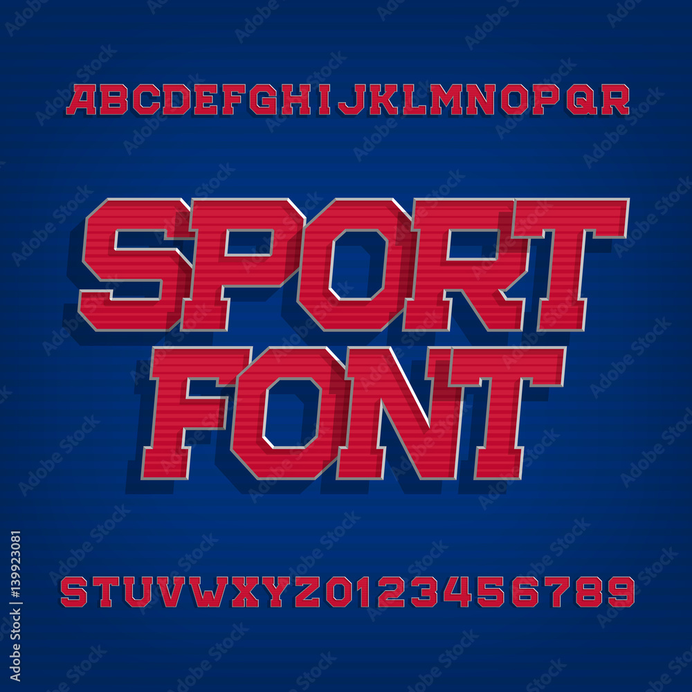 Sport alphabet vector font. Retro style typeface for labels, titles ...
