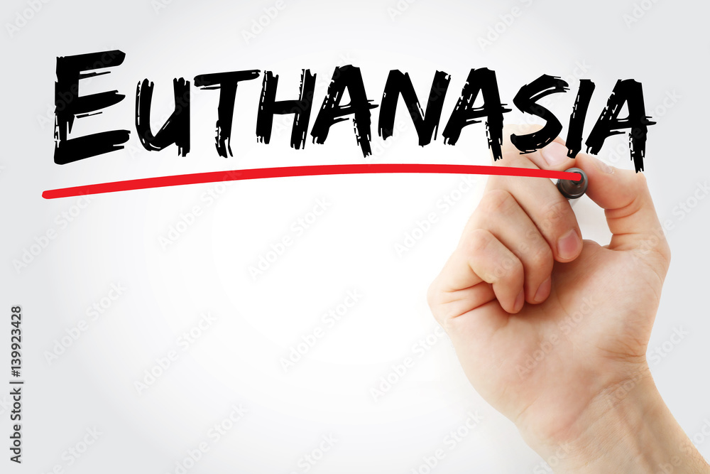 Hand writing Euthanasia with marker, concept background Stock Photo ...