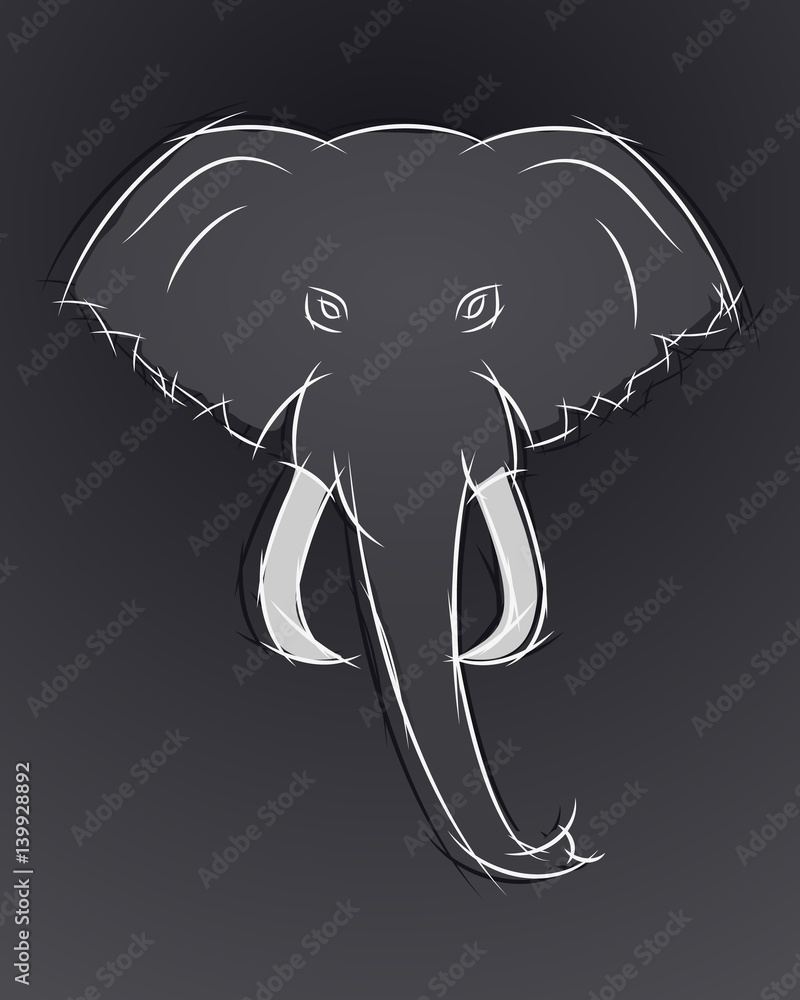 Elephant Head Front View. This Icon May Be Used for Your Logo Stock ...
