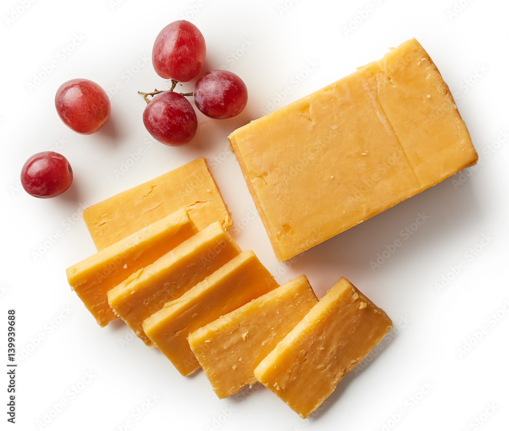 Cheddar cheese isolated on white background Stock Photo | Adobe Stock