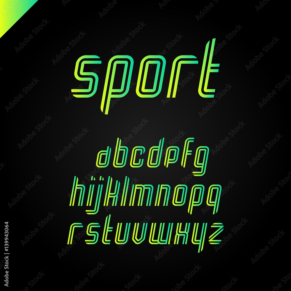 Sport font Vector square alphabet or letter set Stock Vector | Adobe Stock