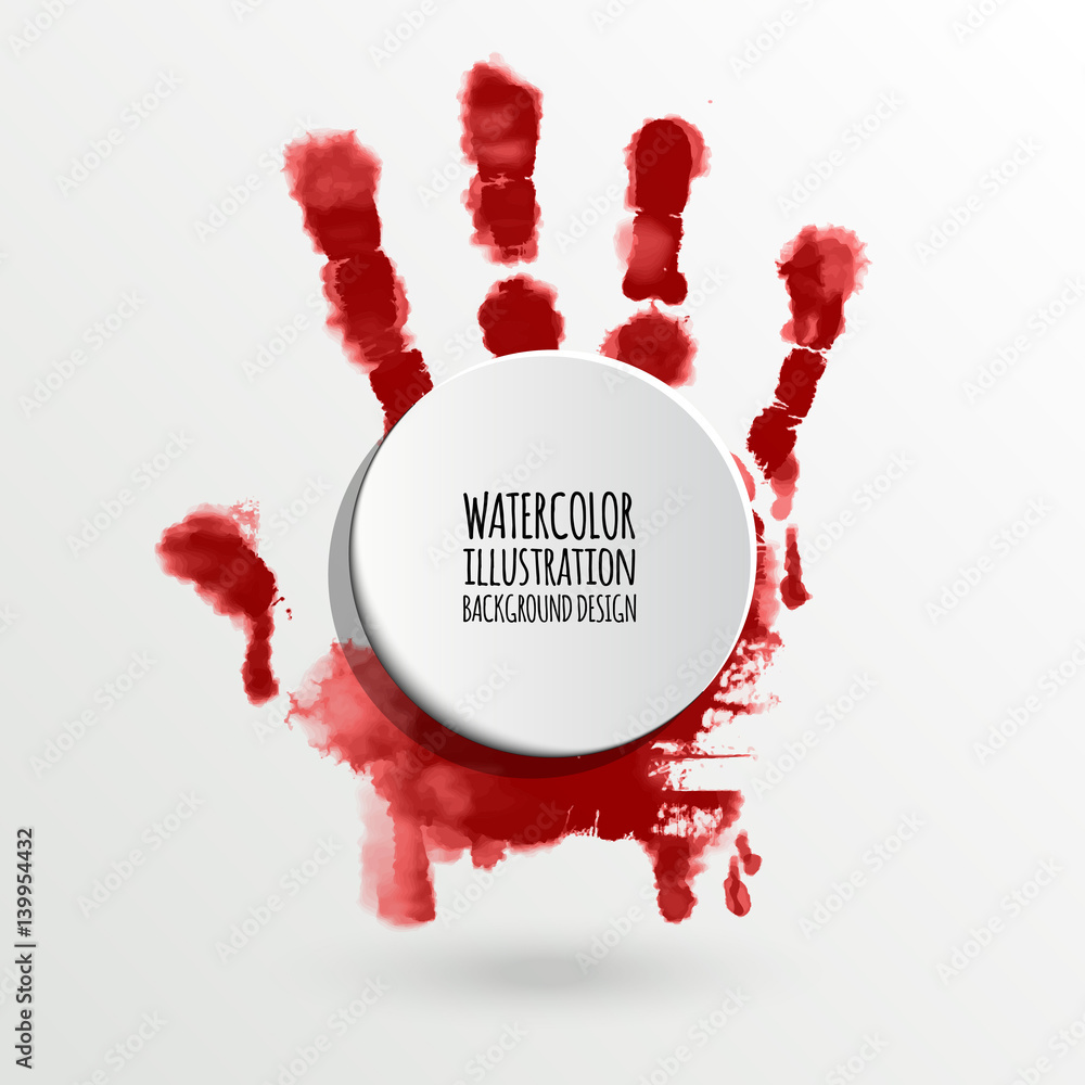 Vector black paint human hand Stock Vector | Adobe Stock