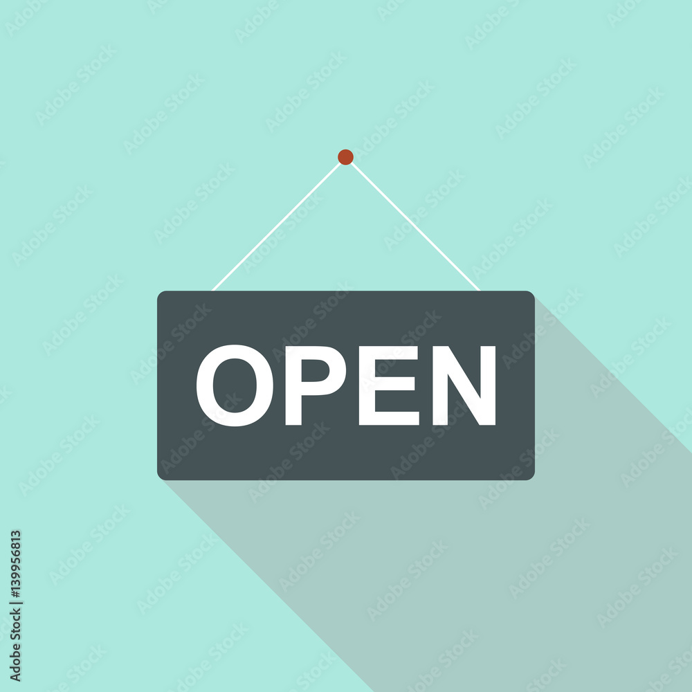 Open door sign Stock Vector | Adobe Stock