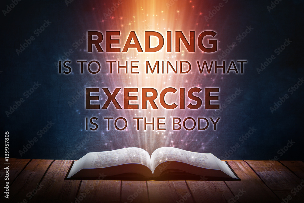 Reading is to the mind what exercise is to the body Stock Photo | Adobe ...