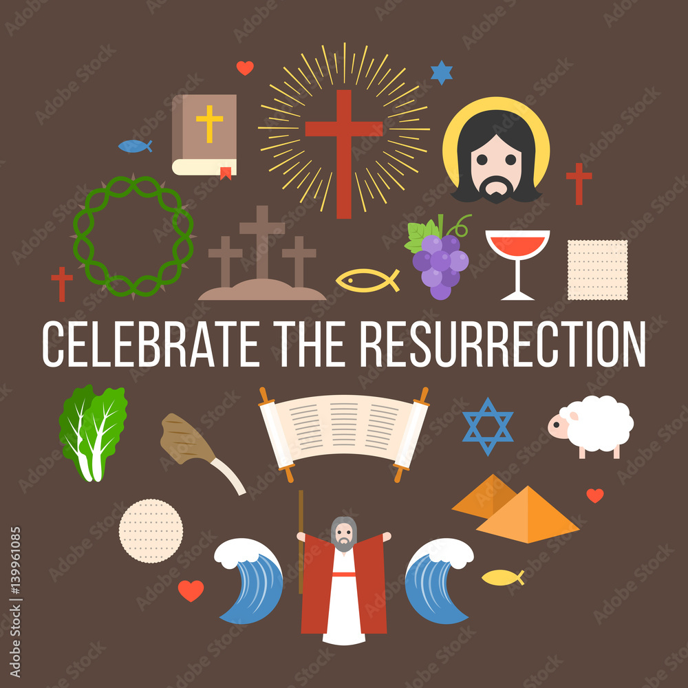 Celebrate the resurrection of jesus, info graphic for easter and ...