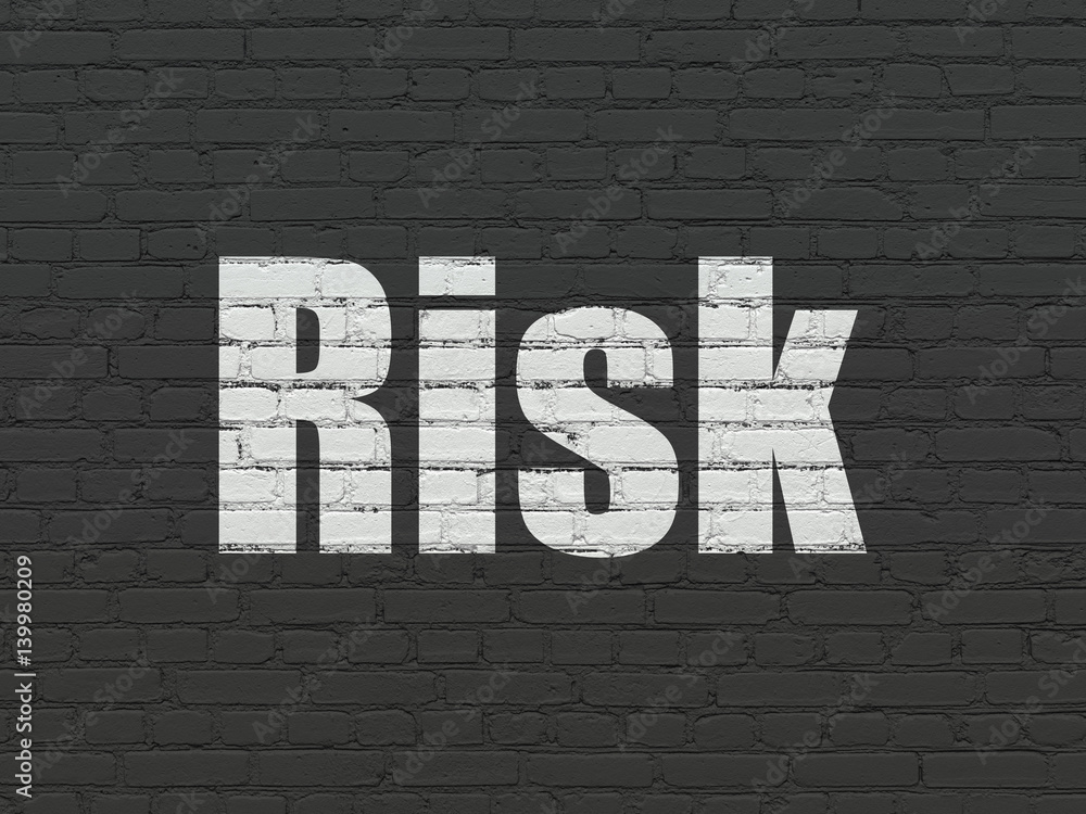 Finance concept: Risk on wall background Stock-Illustration | Adobe Stock