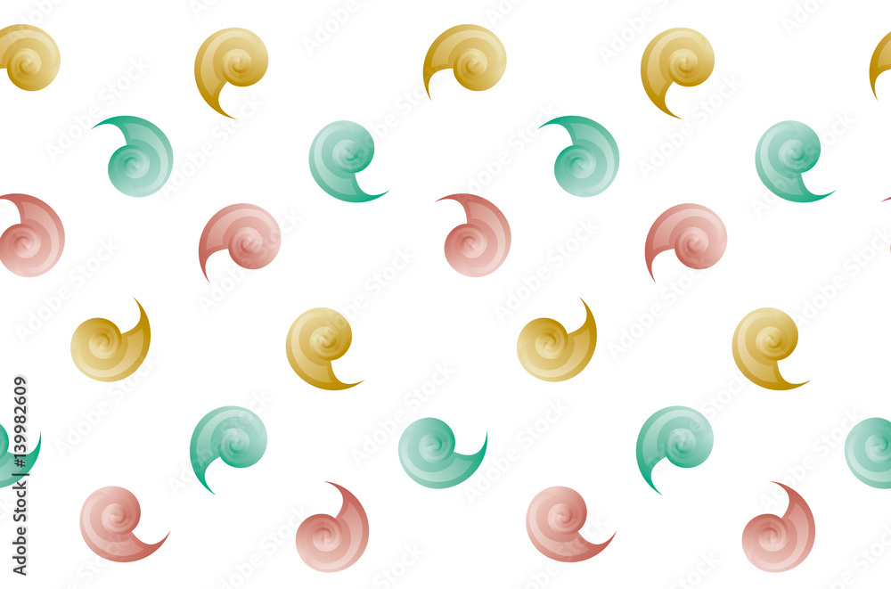 Abstract shell seamless pattern in kid-style tender pastel color ...