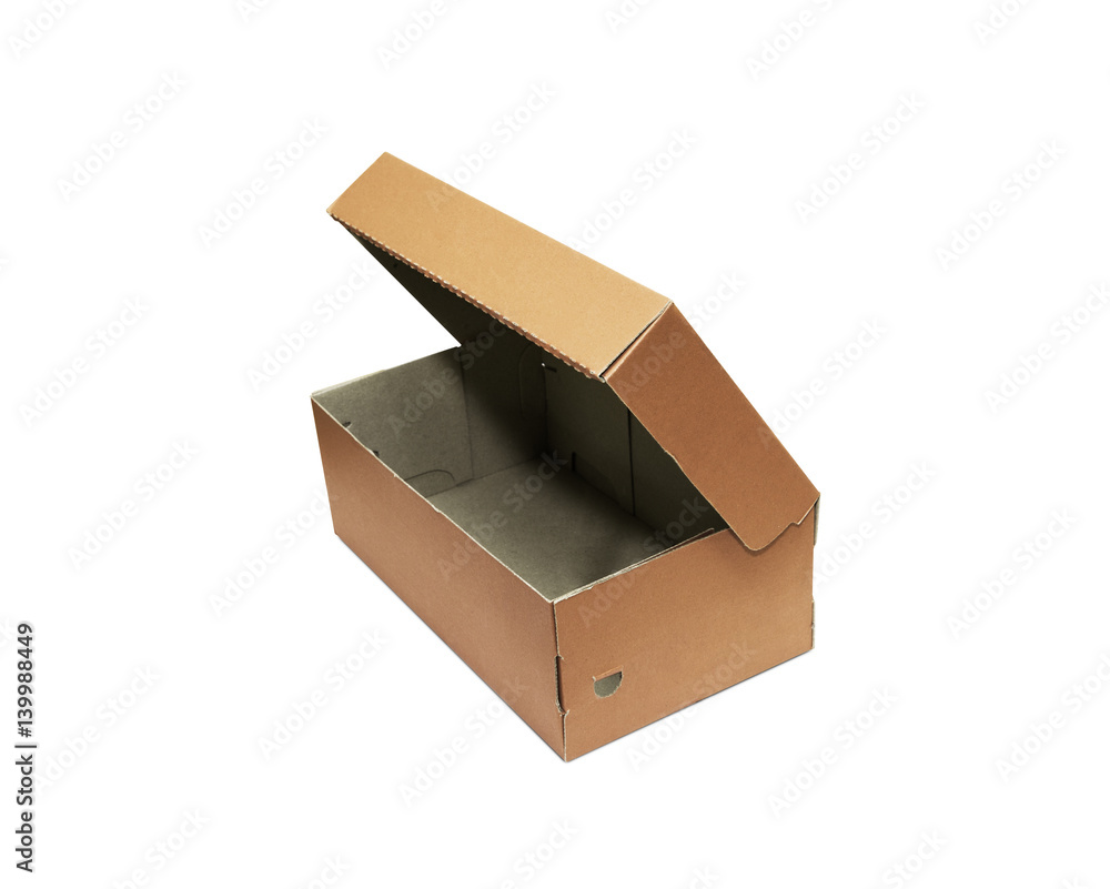 Cardboard box with lid isolated on white background Stock Photo | Adobe ...