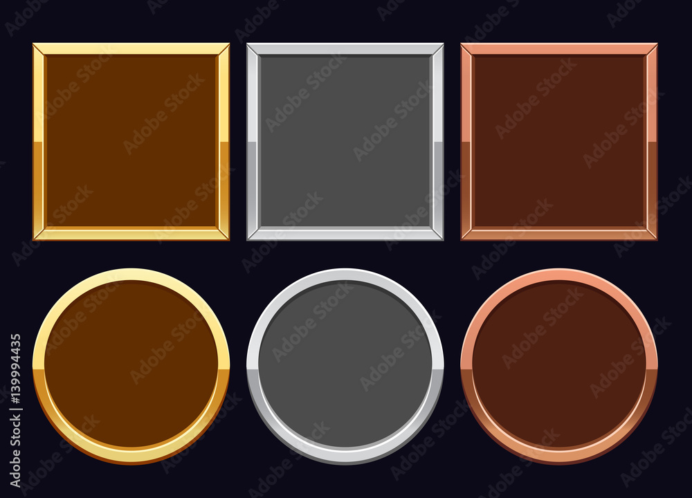 Poster Gold, silver and bronze frames. Vector illustration – Wall Art ...