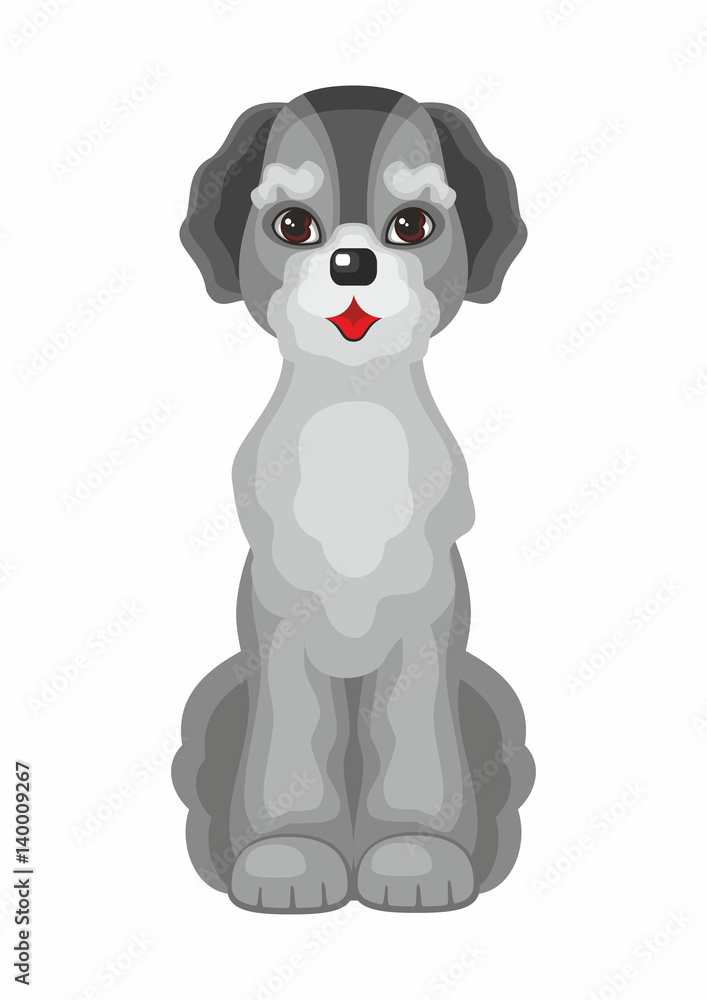 labradoodle. Vector image of a cute purebred dogs in cartoon style ...