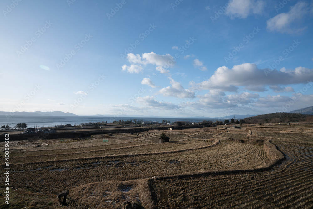 Biwa lakeside rice field,shiga tourism of japan Stock Photo | Adobe Stock