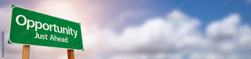 Opportunity Green Road Sign Stock Photo | Adobe Stock