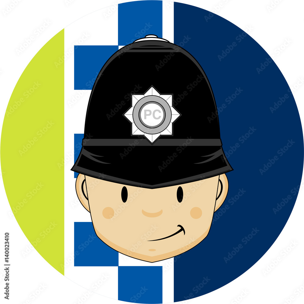 Cute Cartoon British Police Officer Stock Vector Adobe Stock