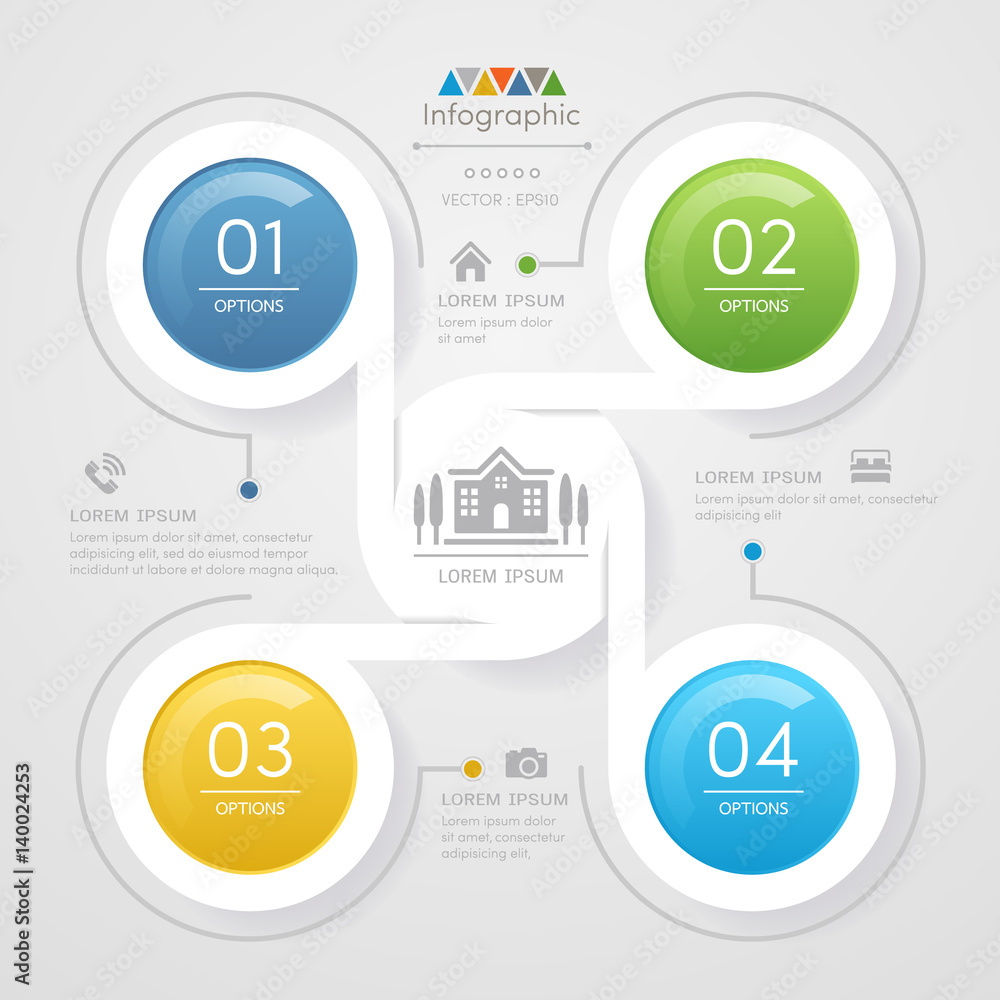 Infographics design template with icons, process diagram, vector eps10 ...