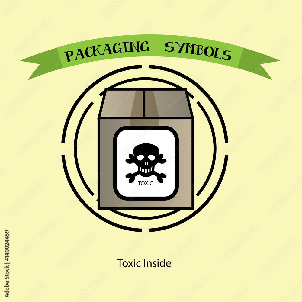 toxic inside packaged packaging icons. vector illustration Stock Vector ...