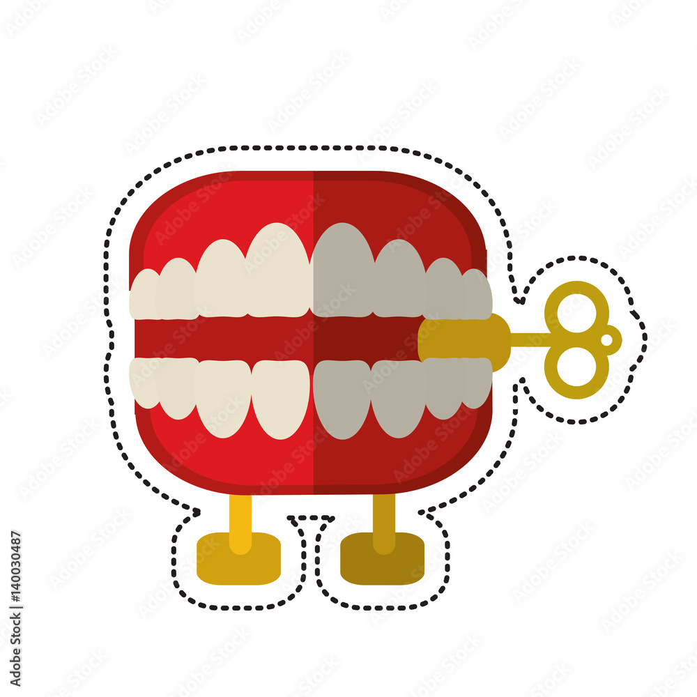 cartoon april fools day chattering teeth vector illustration eps 10 ...