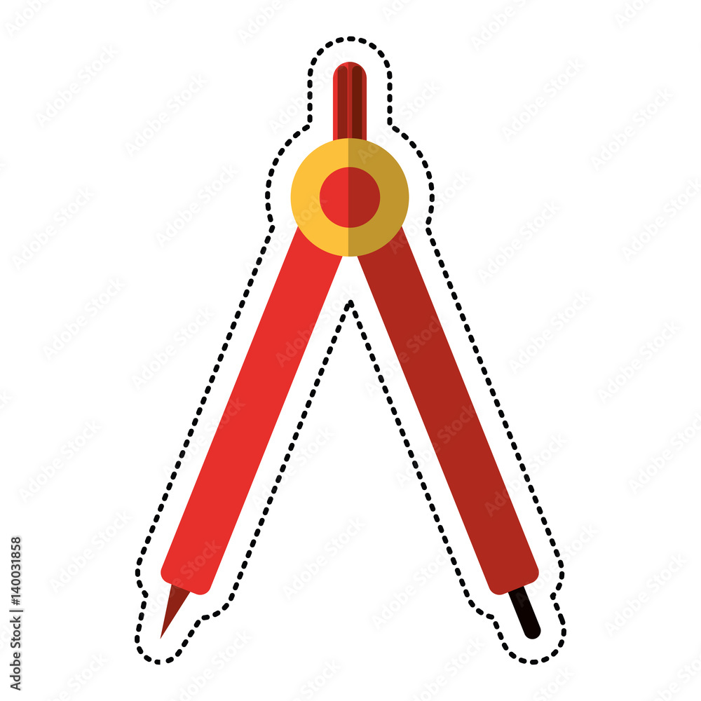 cartoon compass geometry school image vector illustration eps 10 Stock ...