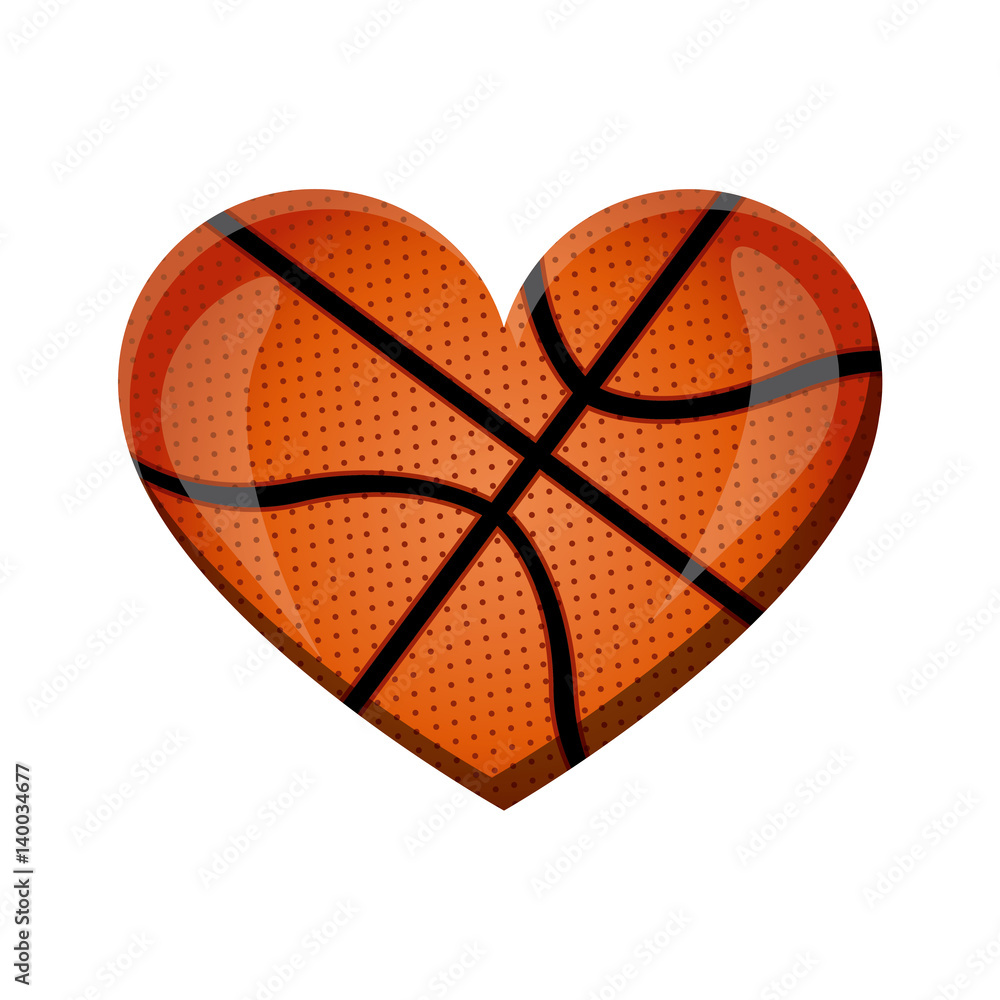 white background of heart with texture of basketball ball vector ...