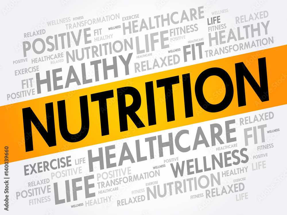 Nutrition word cloud, fitness, sport, health concept Stock Vector ...