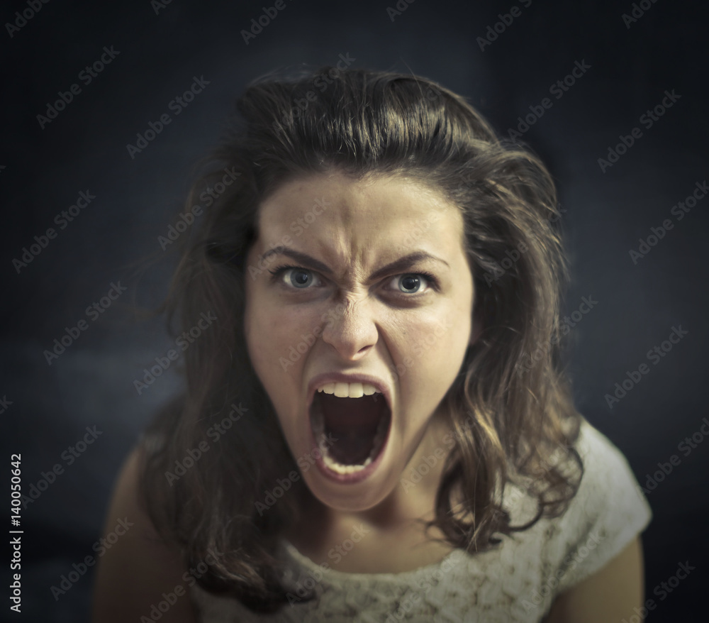 Angry girl shouting Stock-Foto | Adobe Stock