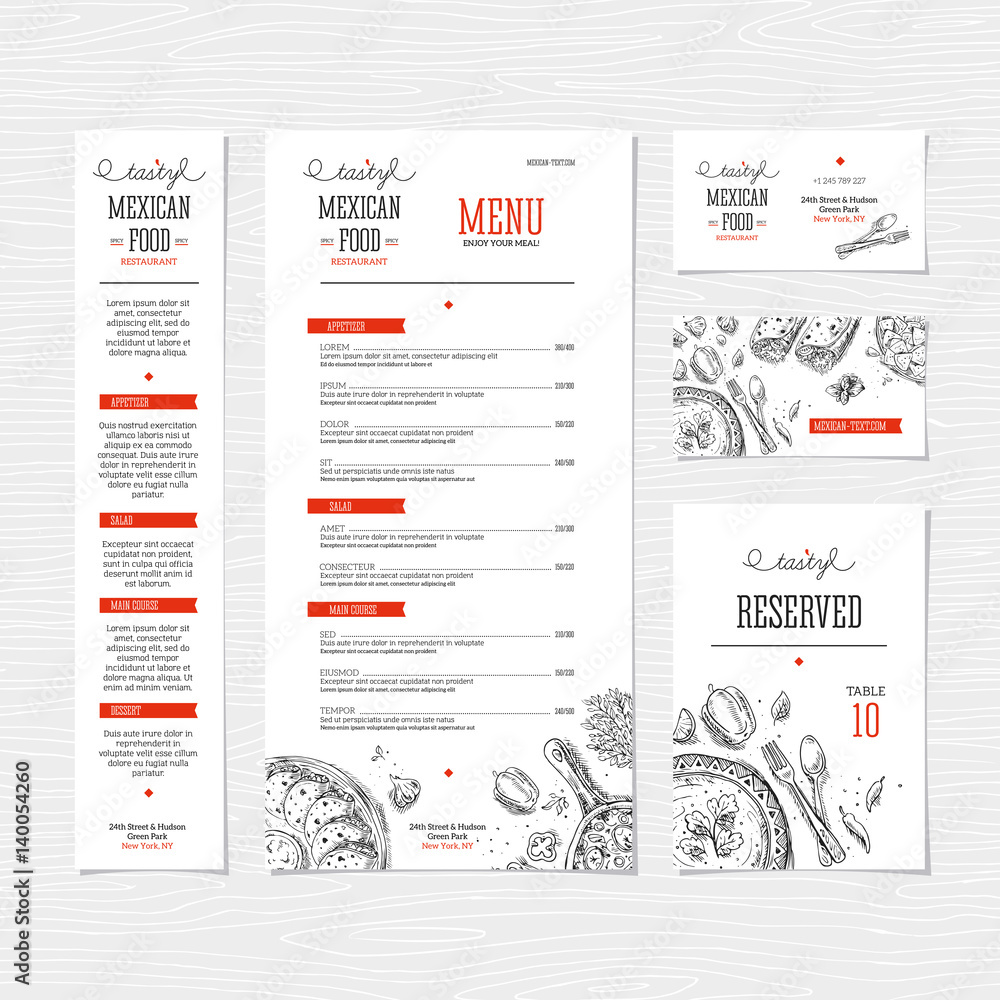 Restaurant menu template. Cafe identity. Stock Vector | Adobe Stock