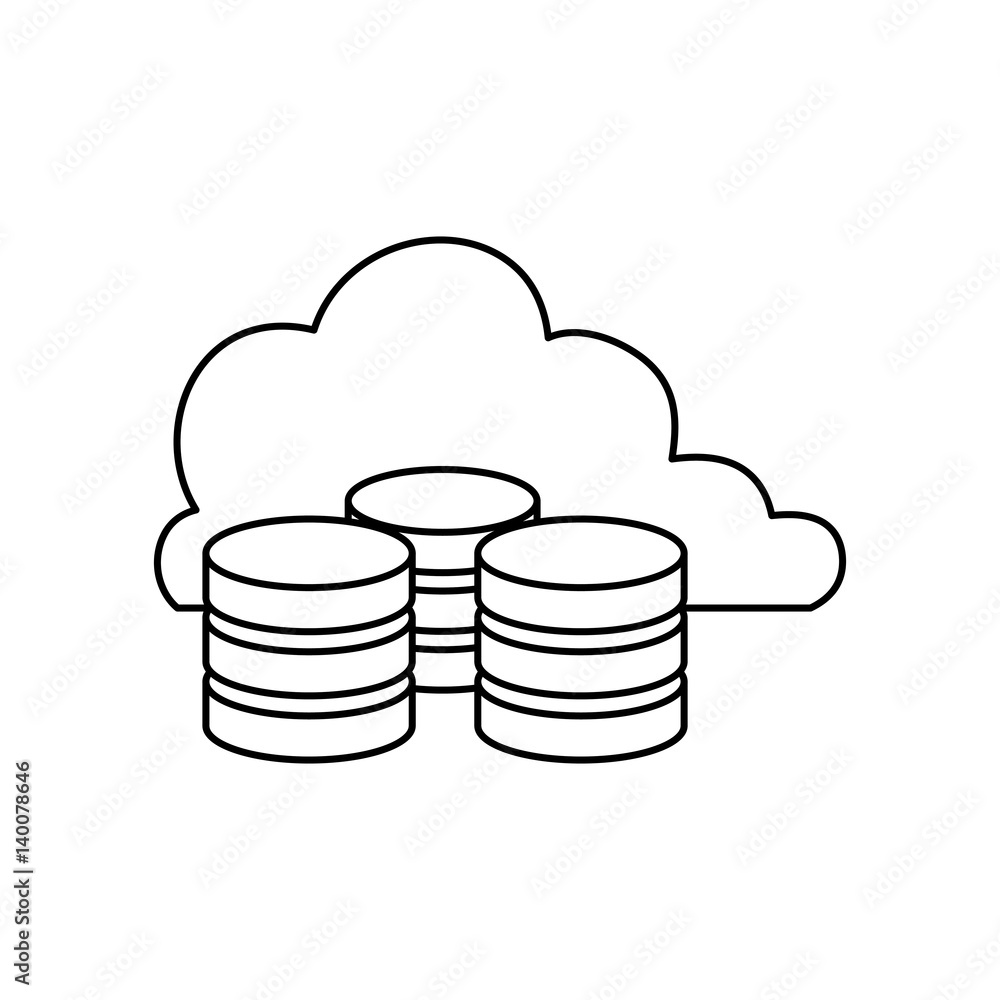Virtual database storage icon vector illustration graphic design Stock ...