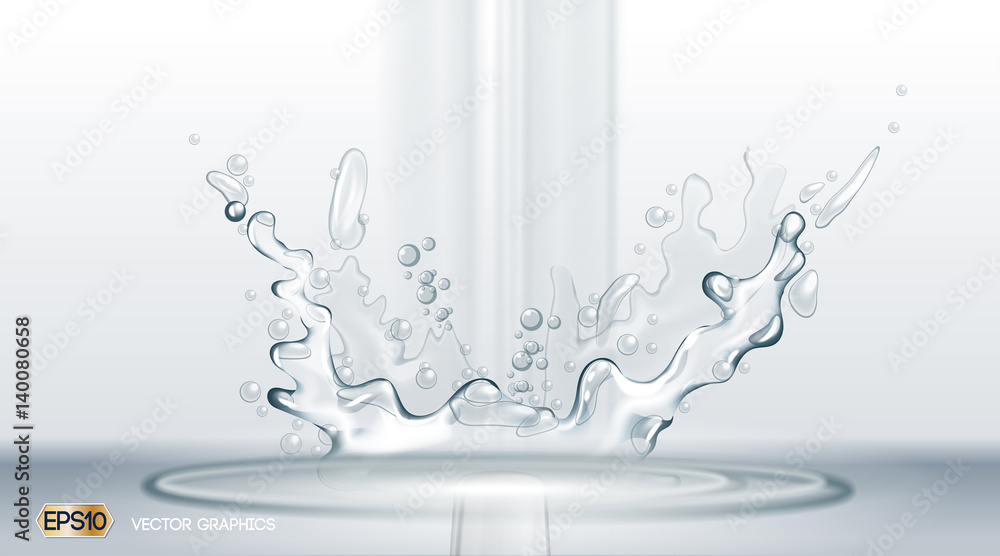 Digital Vector Water drops Background with bubbles and light waves ...