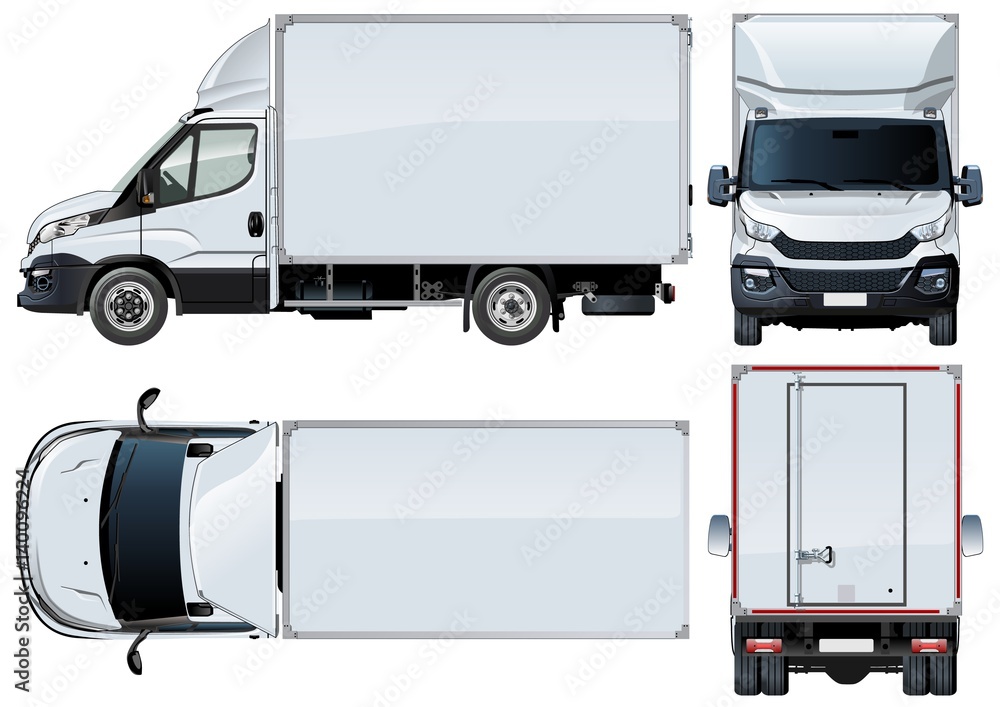 Vector truck template isolated on white. Available EPS-10 separated by ...