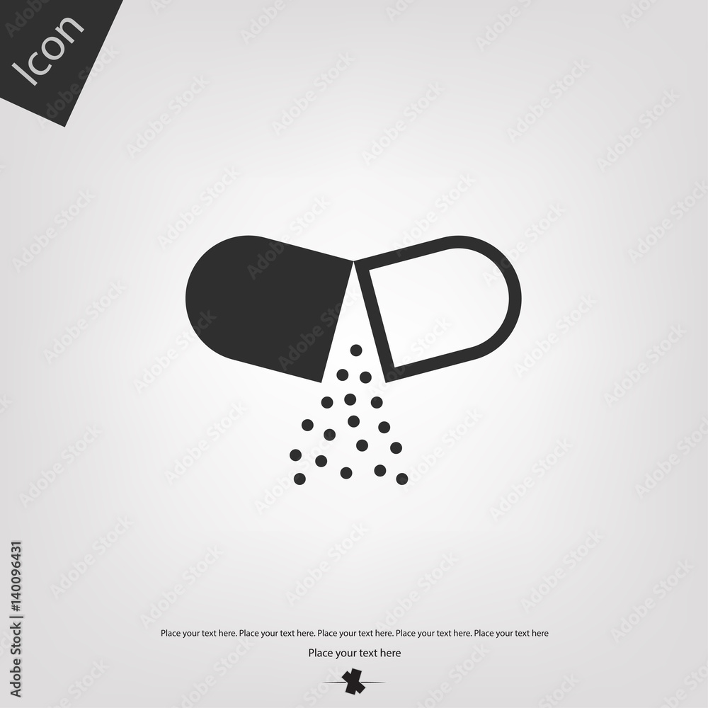 Open pill vector icon Stock Vector | Adobe Stock