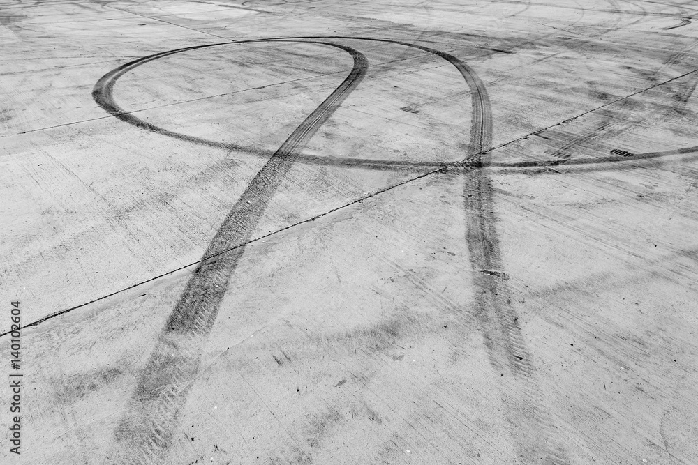 Car drift skid marks Stock Photo | Adobe Stock