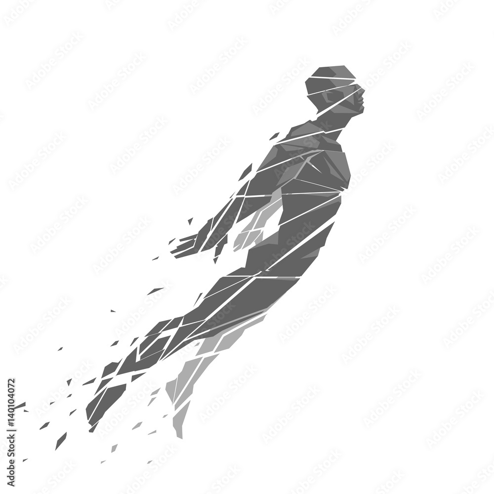 Geometric flying human Stock-Vektorgrafik | Adobe Stock
