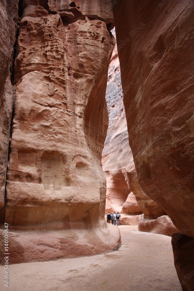 Siq narrow long ravine and main entrance to ancient nabatean city of ...